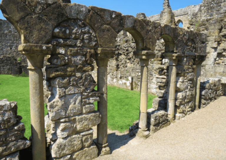 Fig 4. Rievaulx, Monks’ Infirmary, remains of the cloister arcade ...