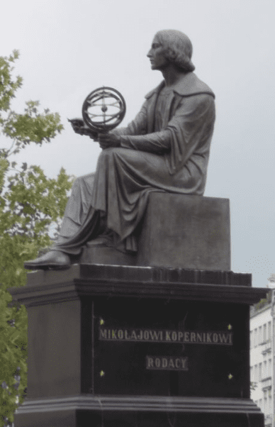 Fig 1. Statue of Copernicus , Warsaw, Poland. Photo by Arpan K. Banerjee.