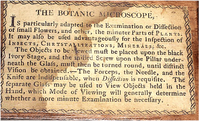 Fig 4. Description of the botanic microscope